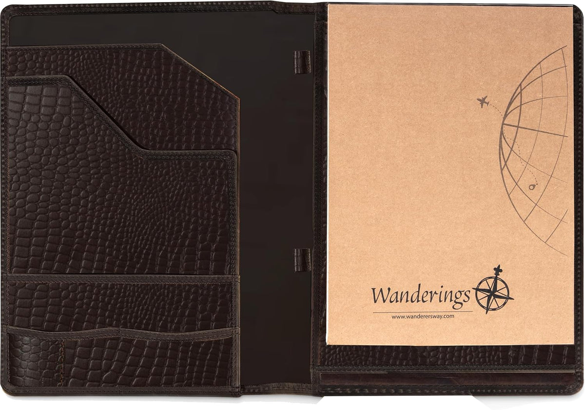 Alligator Brown Leather Padfolio – Wanderings